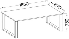 Jídelní stůl PILGRIM 185x67 cm černá/artisan