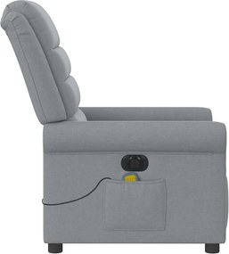 Elektrické masážní polohovací křeslo světle šedé textil 3303304