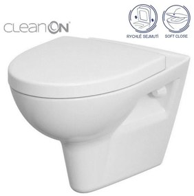 CERSANIT - SET 547 ZÁVĚSNÁ WC MÍSA PARVA NEW CLEANON SE SEDÁTKEM DUR ANTI SOFTCLOSE K701-015