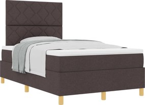 Postel s boxspringem s čelo Tmavě hnědá 120 x 190 cm textil 3339682