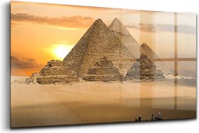Skleněná dekorace na zeď Pyramidy Západ Slunce 120X60