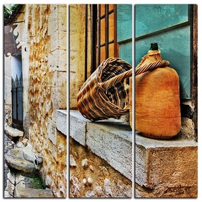 Obraz na plátně - Stará středomořská ulice - čtverec 3151B (75x75 cm)
