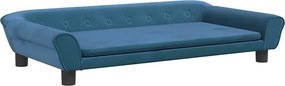 Pelíšek pro psy modrý 100 x 50 x 21 cm samet 172005