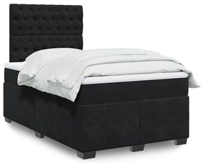 Box spring postel s matrací černá 120 x 200 cm samet 3293190