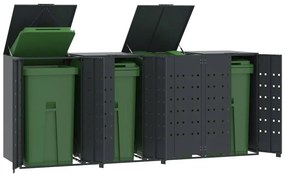 Box na 4 popelnice antracitový 276 x 79 x 117 cm ocel 3279984