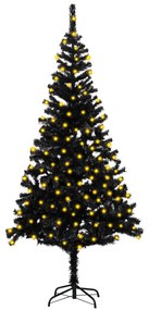 Umělý vánoční stromek s LED a stojanem černý 180 cm PVC,  3077418 HangarStore.cz