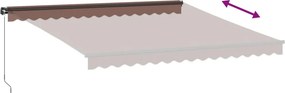 Ručně zatahovací markýza s LED světly hnědá 400 x 350 cm 3215404