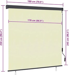 vidaXL Marketos Venkovní roleta 170 x 250 cm krémová