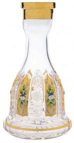 Broušená láhev k vodní dýmce, Zlatá, Royal Crystal, 26 cm