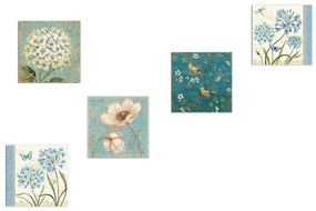 Wallity Sada obrazů FLOWERS 15 x 15 cm 5 kusů