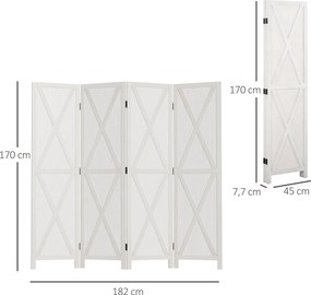 HOMCOM Dělicí Panel 182x170 cm - Skládací Dělič Místnosti pro Obývací Pokoj, Ložnici a Kancelář