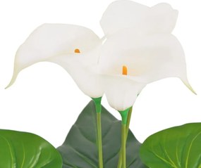 vidaXL Umělá rostlina kala s květináčem 45 cm [244443] Barva: Bílá