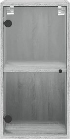 vidaXL Nástěnná skříňka se skleněnými dvířky 35x37x68,5 cm [836481] Barva: šedá sonoma
