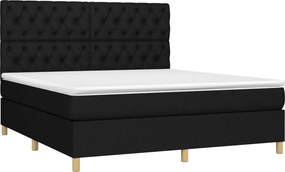 Box spring postel s matrací černá 160x200 cm textil 3142587