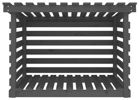 vidaXL Stojan na dřevo šedý 108x73x79 cm masivní borovice