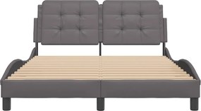 Rám postele bez matrace Zadar šedý 120x200 cm umělá kůže 3208173