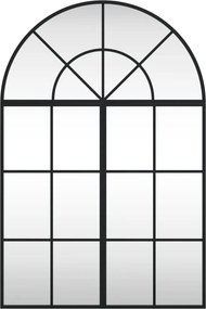 Nástěnné zrcadlo černé 60 x 90 cm oblouk železo 3200605