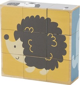 Dřevěné puzzle kostky Viga zvířata 9 dílů