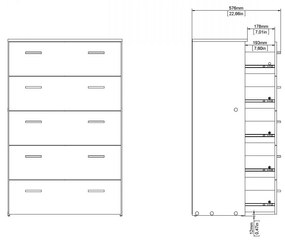Tvilum Komoda Sid 5S bílá