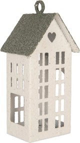Kovový svícen domek s pískovým povrchem Raw Sand - 7*8*17 cm