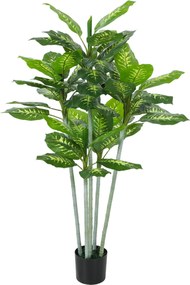 HOMCOM Umělá rostlina Calathea, 150 cm s cementovým květináčem — do interiéru | Aosom