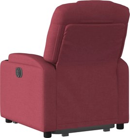 Elektrické zvedací polohovací křeslo vínové textil 3204395