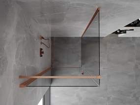 Mexen Mist-B, 1-křídlý ​​výklopný sprchový kout 100 x 100 cm, čiré sklo, měděný matný profil, 8A2T-100-100-65-00