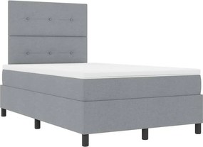 Postel s boxspringem s čelo Světle šedá 120 x 190 cm textil 3339371