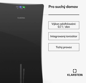 Klarstein Drybest 2000 2G, odvlhčovač vzduchu, ionizátor, 700 ml/24 h, 70 W, černý