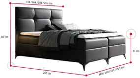 Čalouněná postel boxspring FIGARO + topper, 200x200, madryt 1100