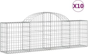 Klenuté gabionové koše 10 ks 200x30x60/80 cm pozinkované železo 3146076