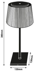 Nabíjecí LED stolní lampa 4W 270lm CCT (teplé, denní a studené světlo), USB, černá