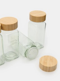 Sinsay - Kořenky s bambusovým víčkem sada 4 ks - clear