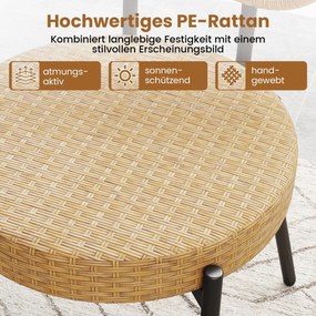 Costway 3-dílný PE ratanový venkovní bistro set terasový konverzační set