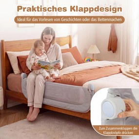 Costway Skládací kolejnice na postel s odnímatelným krytem Oxford a Strap Bed