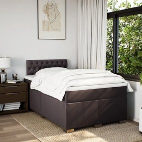 Box spring postel s matrací tmavě hnědá 120x190 cm textil 3285837