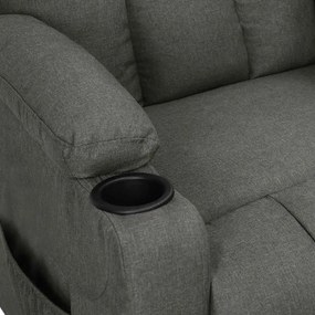 Polohovací křeslo tmavě šedé textil 339083