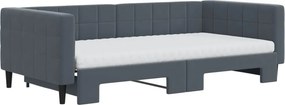 Válenda s přistýlkou a matracemi tmavě šedá 100 x 200 cm samet 3196723