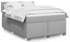 Box spring postel s matrací světle šedá 140 x 200 cm textil 3288218