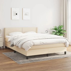 Box spring postel s matrací krémová 140x200 cm textil 3129638