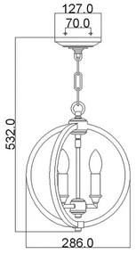 Feiss FE-CORINNE-3P-S - Lustr na řetězu CORINNE 3xE14/60W/230V