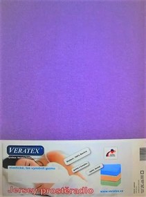 Veratex Jersey prostěradlo  jednolůžko 90x200/15 cm (č. 9-tm.fialová) 90 x 200 x 15 cm Jersey