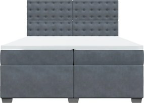 Box spring postel s matrací tmavě šedá 200x200 cm samet 3293315