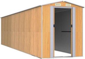 Zahradní kůlna světle hnědá 192x772x223 cm pozinkovaná ocel 3147478