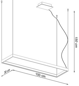 Závěsné LED svítidlo Tuula m, 1x LED 50w, 3000k, g