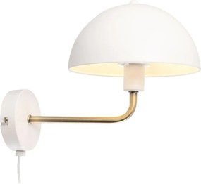 Nástěnná lampa v bílo-zlaté barvě Leitmotiv Bonnet, výška 25 cm