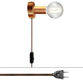 creative cables Spostaluce, nástěnná kovová lampa s vypínačem a zástrčkou Barva: Měď