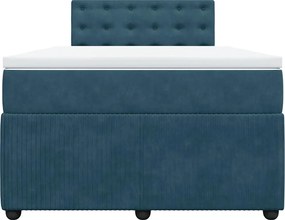 Box spring postel s matrací modrá 120 x 200 cm samet 3287726