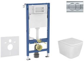 Geberit Duofix - Set předstěnové instalace, klozetu Arkas I a sedátka softclose, tlačítko Delta01, lesklý chrom SANI11CA1138B