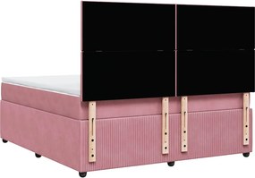 Box spring postel s matrací růžová 180x200 cm samet 3292405